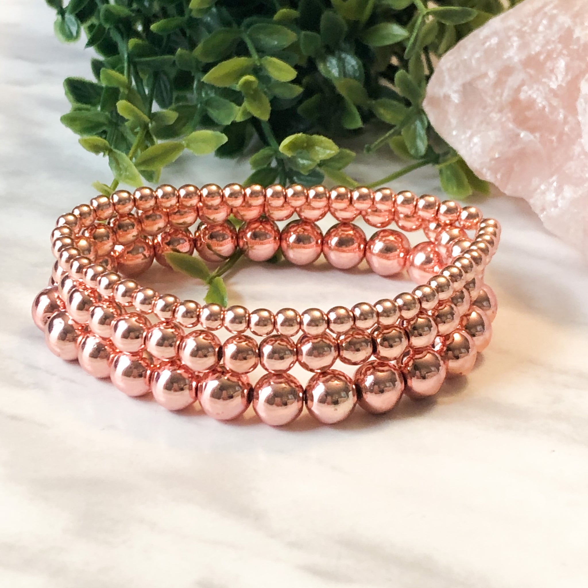Rose Gold Hematite Stacker 6mm Hidden Gems by Raquel